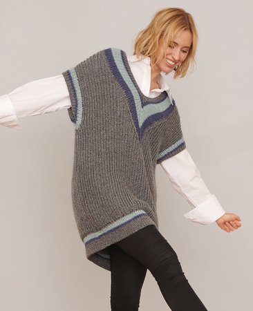 Strickanleitung Pullunder/Slipover im Halbpatent-Muster "Manon"