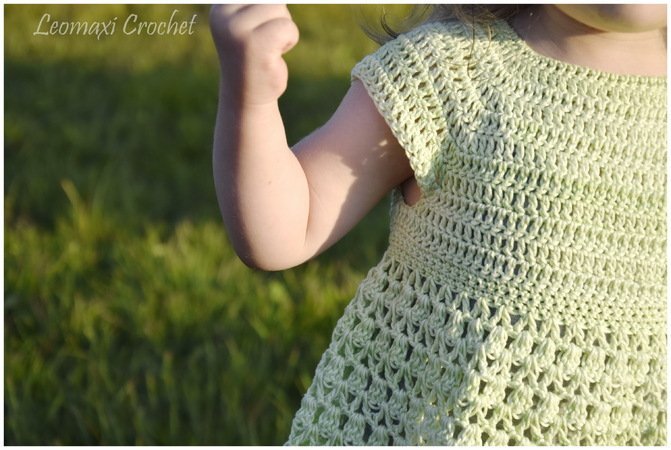 - SOLEA - Häkelkleid ab Baby - 56 Damengröße, romantisches Kleid, A-Linie