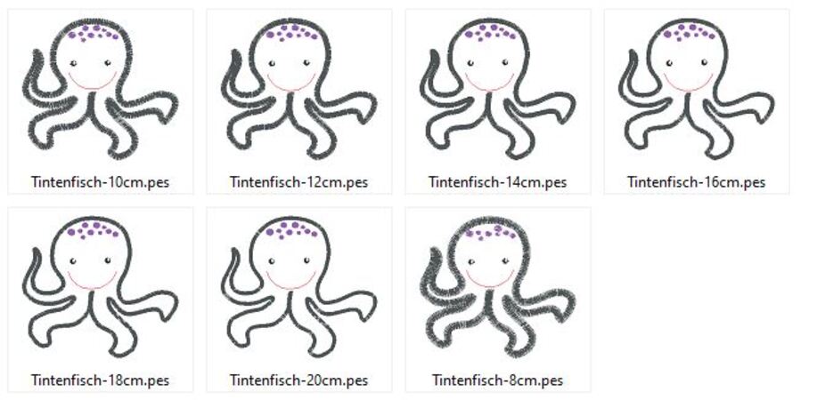 Meerestiere groß 1 Stickdatei