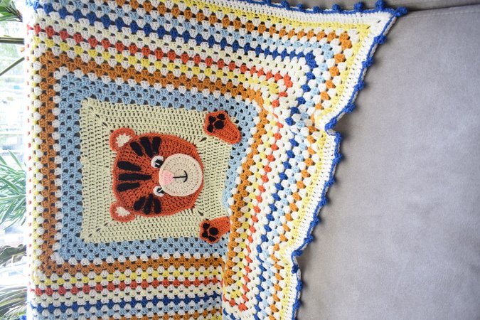 Crochet tiger blanket pattern- Crochet Baby Blanket Pattern- Crochet Jungle