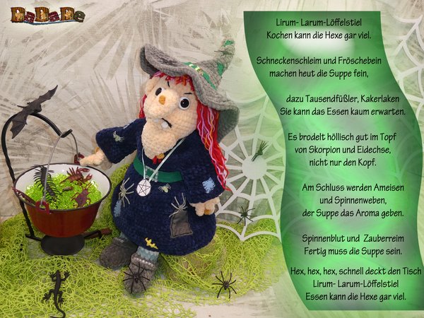 Hexe Minerva von Hexenbesen, Häkelanleitung von DaDaDe