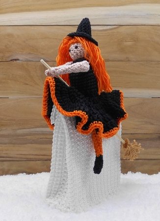 Geschenk-Tüte Geschenk-Tasche Halloween Hexe - einfach aus Wollresten