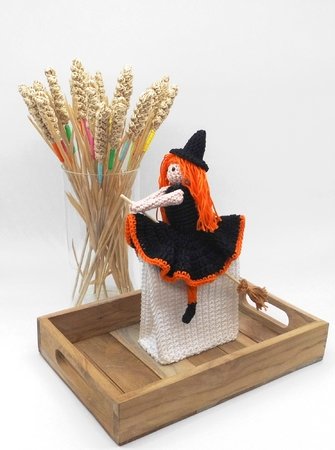 Geschenk-Tüte Geschenk-Tasche Halloween Hexe - einfach aus Wollresten