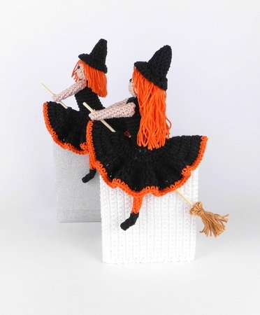 Geschenk-Tüte Geschenk-Tasche Halloween Hexe - einfach aus Wollresten