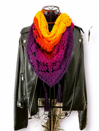 Crochet Pattern Triangular Scarf "Chrysis"