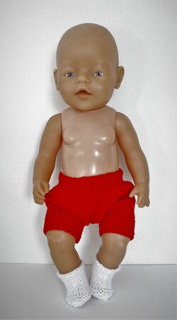 5-tlg.Kleidungs-Set "Gerda" für 42-44cm Babypuppen / Strickanleitung