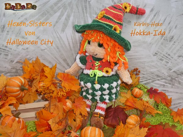 Kürbis - Hexe Hokka-Ida, Häkelanleitung von DaDaDe