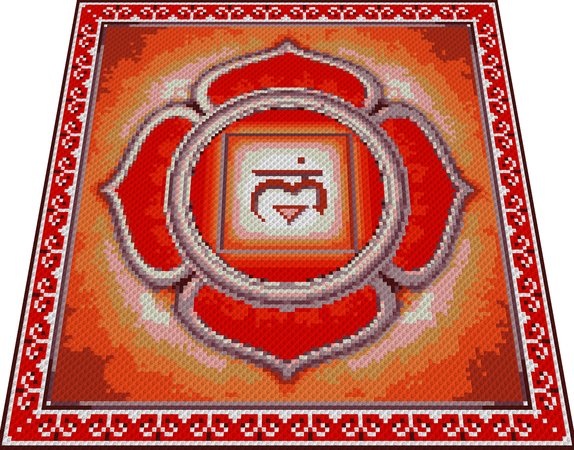 Häkelmuster * MULADHARA - WURZELCHAKRA * Grafik für C2C Decke