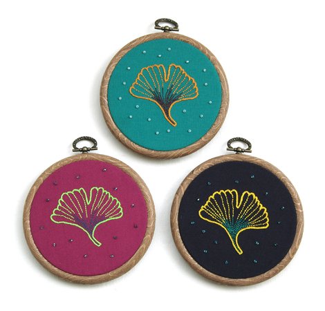 Embroidery Pattern Gingko Leaf