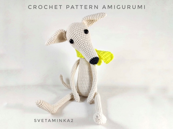 Whippet Crochet Pattern Greyhound Crochet Pattern Amigurumi Dog Pattern