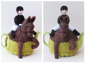 Dressage Horse and Rider Tea Cosy Knitting Pattern