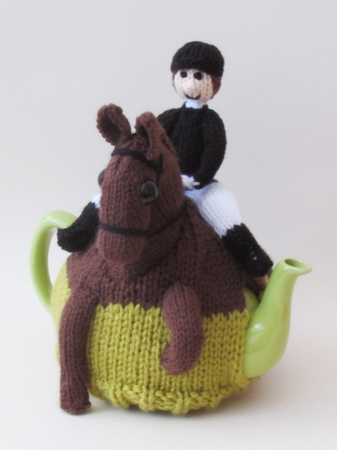 Dressage Horse and Rider Tea Cosy Knitting Pattern