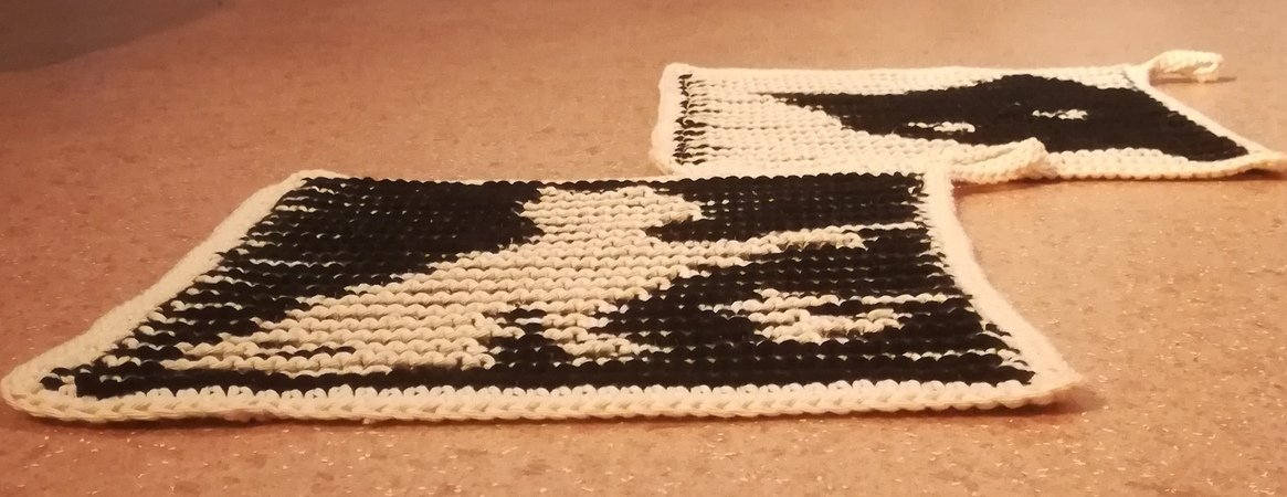 Katzen-Lappen - Tierische Lappen mit Schattenstrickmotiven