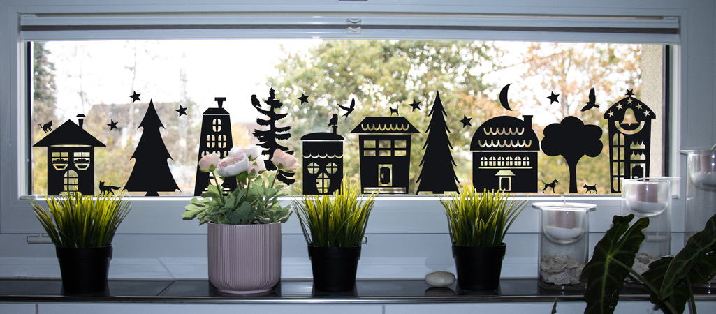 Plotterdatei Häuser I SVG zum selber plotten