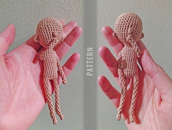 Doll base, crochet tiny body for future doll