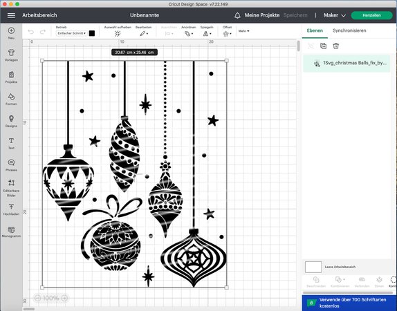 Christmas balls Plotterdatei SVG DXF FCM