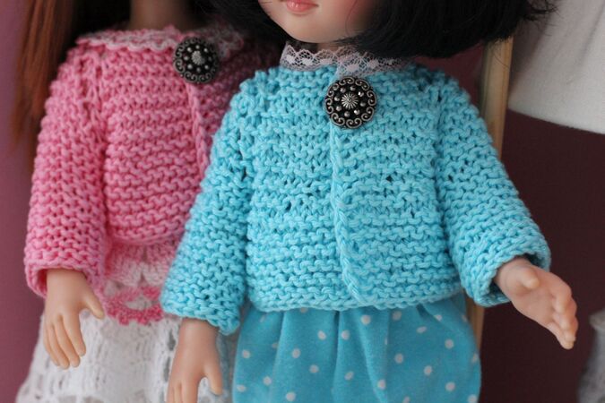 12-inch Dolls Cardigan Knitting Pattern