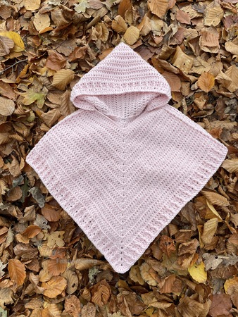 Hooded poncho kids - crochet pattern