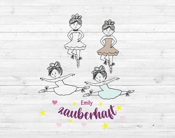 Ballerina SVG, Balletttänzerin, Ballett, Mädchen Datei zum selber plotten