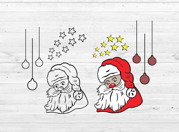 Plotterdatei Weihnachtsmann SVG, Santa Claus, Nikolaus zum selber plotten
