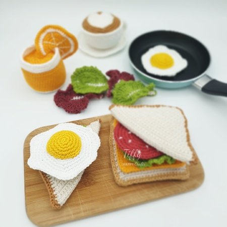 Fried Egg | Crochet Play Food Pattern in English and Deutsch