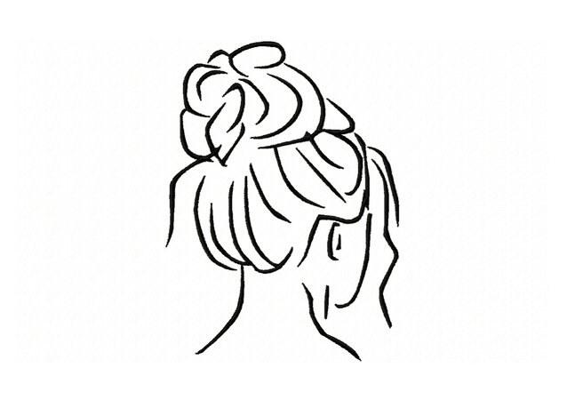 Stickdatei Frau, 10x10 und 13x18, Kopf, Dutt, Haare