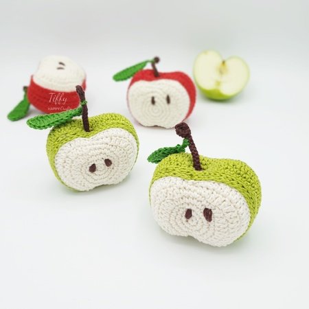 Half Apple | Amigurumi Fruit Crochet Pattern PDF