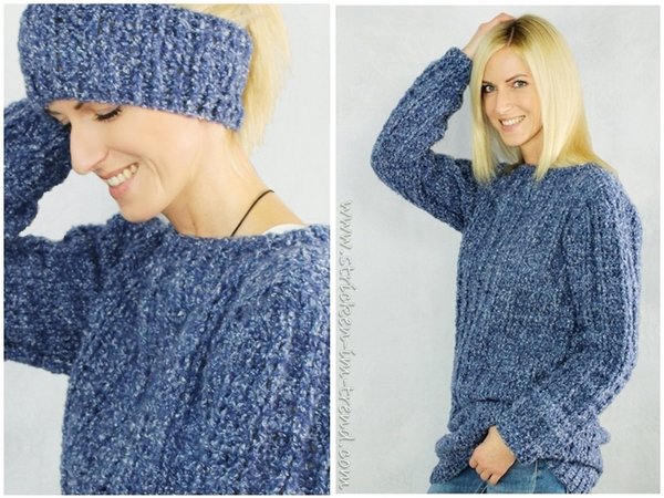 Häkelanleitung für Pullover + BONUS Stirnband | Häkelpulli Karuso #1