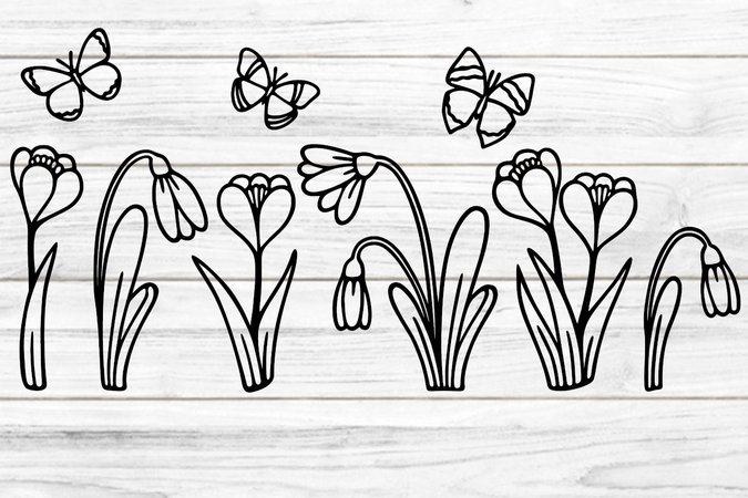 Spring Flowers Plotterdatei SVG DXF FCM