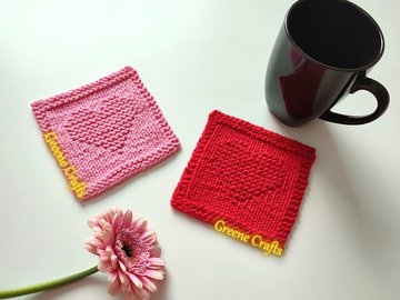 Knitting pattern "Coaster with heart" - easy