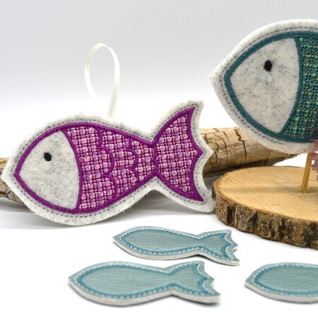 Stickdatei Fisch ITH Stabstickdatei Streudeko
