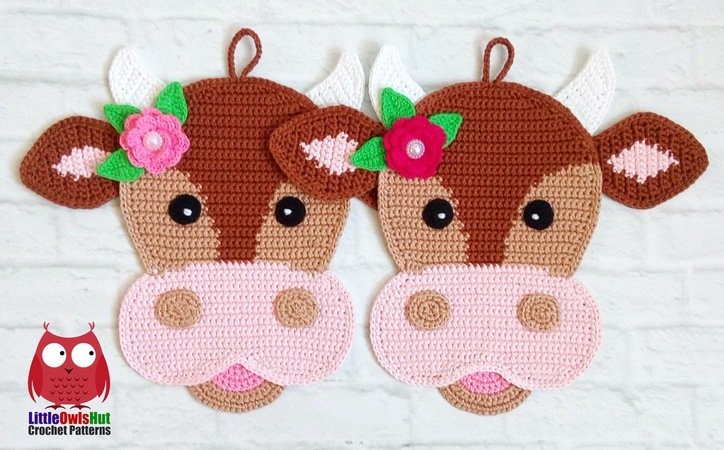 294 Crochet pattern - Cow and Bull Ox decor - Amigurumi