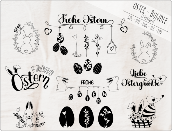 Plotterdatei Ostern svg Häschen Osterhase