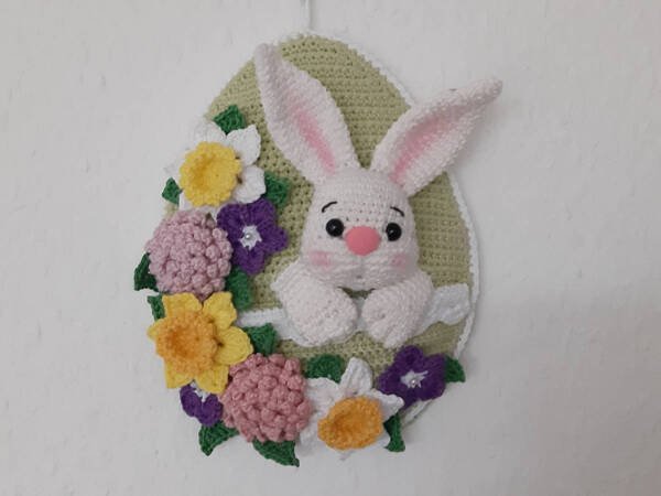 Oster-Ei mit Hase - Häkelanleitung