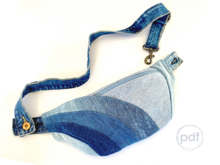 Waist bag sewing pattern, rainbow extra outside pocket