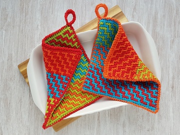 Mosaic Granny Potholders - Mix