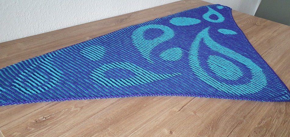 Paisley, Schattenstricken, Illusionsstricken, Motivtuch