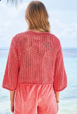 Kurzer Pulli im Ajourmuster