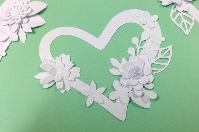 Blumen und Herz Plotterdatei SVG DXF FCM
