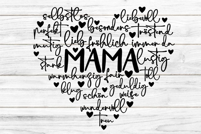 Herz Muttertag Plotterdatei SVG DXF FCM