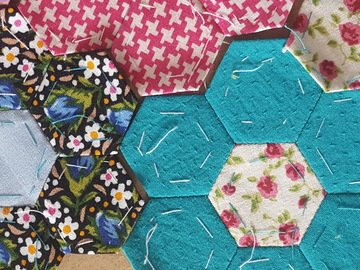 English Paper Piecing (EPP) : Hexagon-Vorlagen zum Ausdrucken (cm + inch).