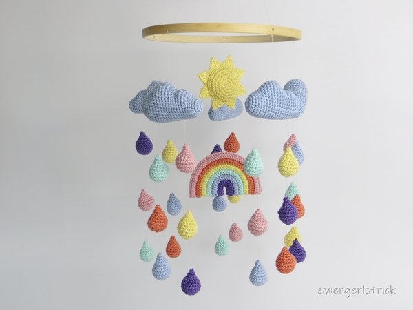 Häkelanleitung - buntes Regenbogen-Mobile