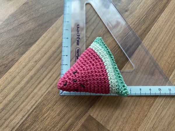 Wassermelone häkeln als ganze-, halbe Frucht, Scheibe & Stück für Kaufladen