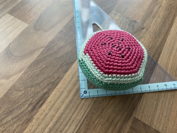 Wassermelone häkeln als ganze-, halbe Frucht, Scheibe & Stück für Kaufladen