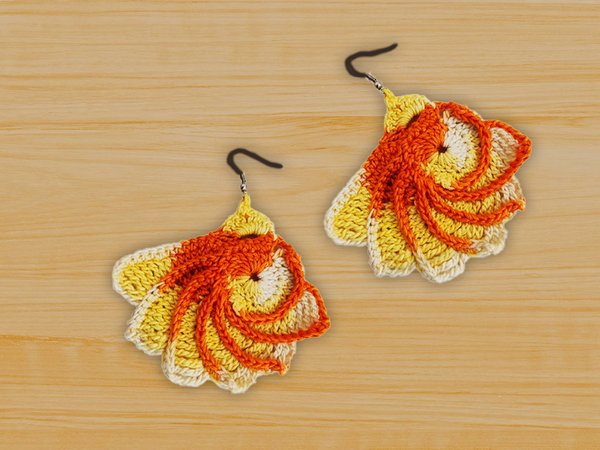 Crochet oyster earrings PDF pattern