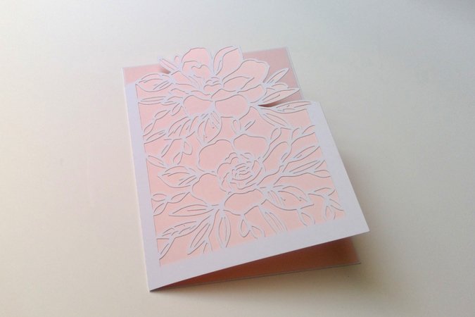 Karte Blumen B6 Plotterdatei SVG DXF FCM