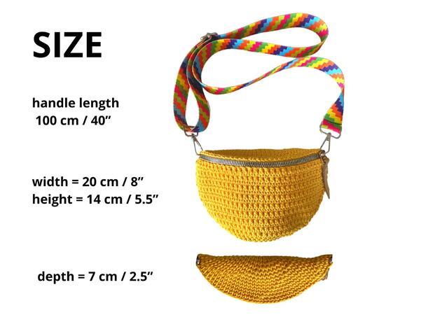 Crochet sling bag pattern, crossbody bum bag, summer crossbody purse BAG5