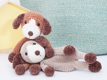 Dog snuggler crochet pattern, puppy lovey crochet pattern, cuddle toy