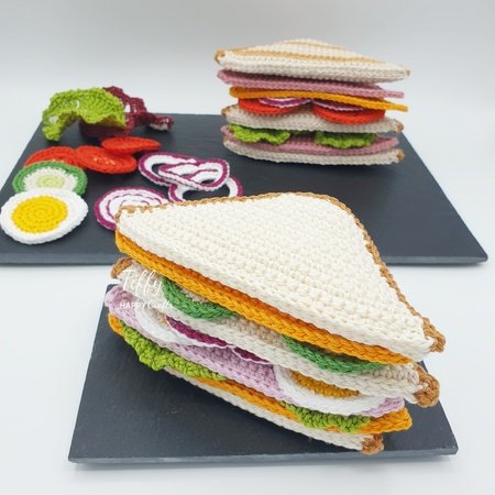 Triangle Sandwich Play Set | Amigurumi Crochet Play Food Pattern PDF