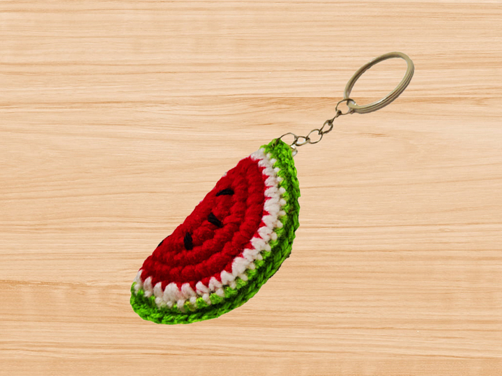 Crochet watermelon keychain PDF pattern